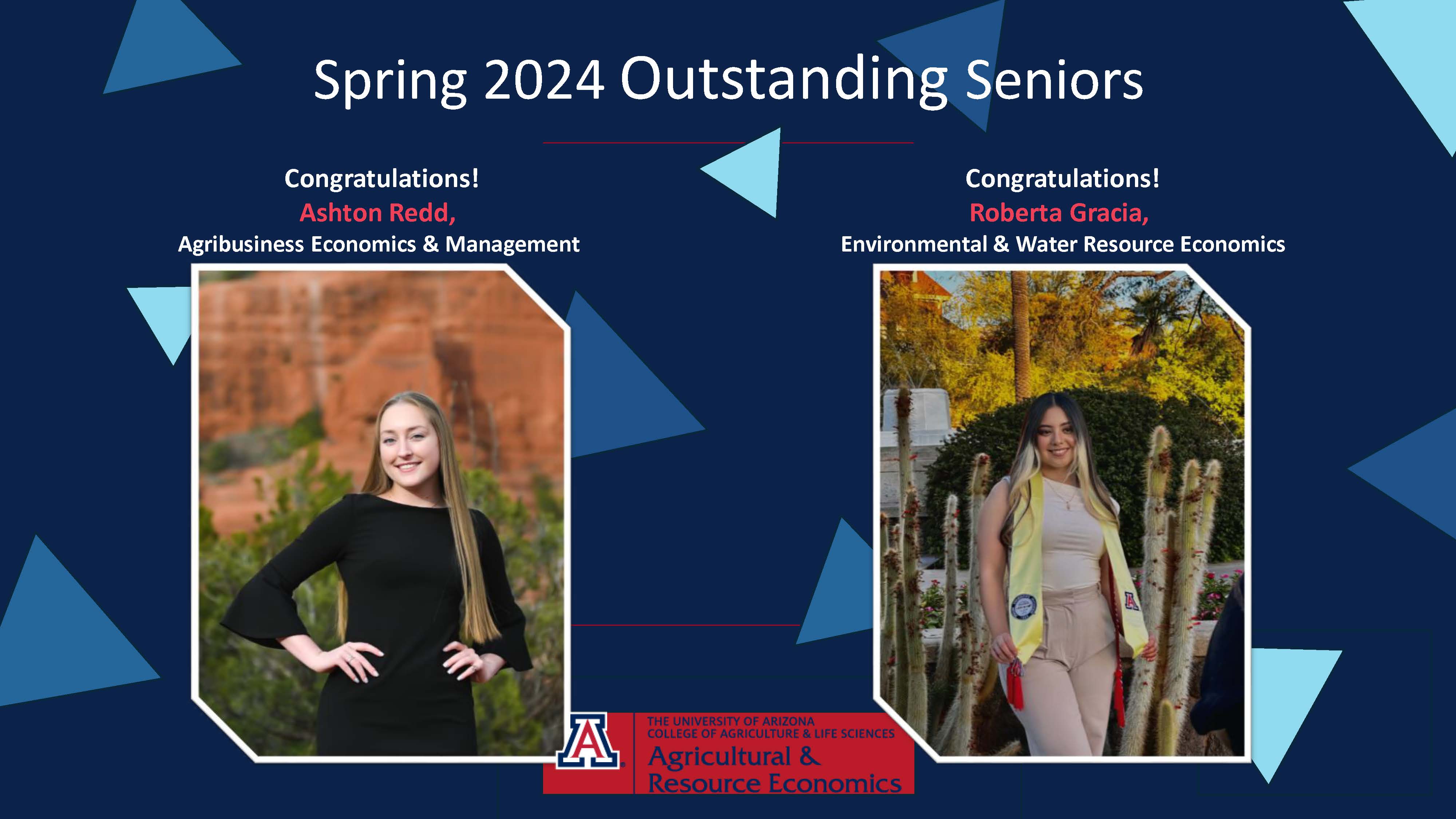 Announcing the spring 2024 Outstanding Seniors | Department of Agricultural & Resource Economics